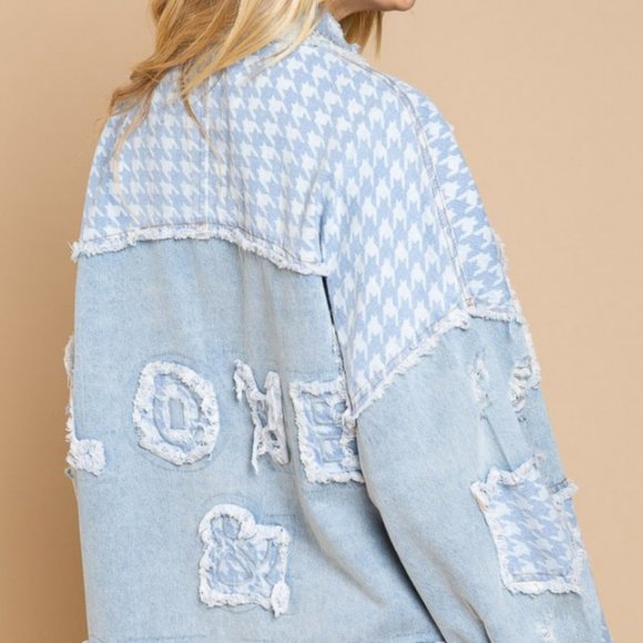 POL | Jackets & Coats | Pol Love Peace Patch Distressed Oversize Light ...